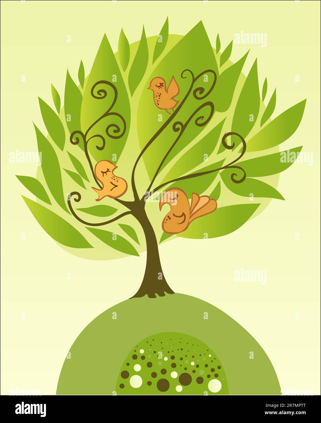Tree with birds. Vector illustration Stock Vector Image & Art - Alamy