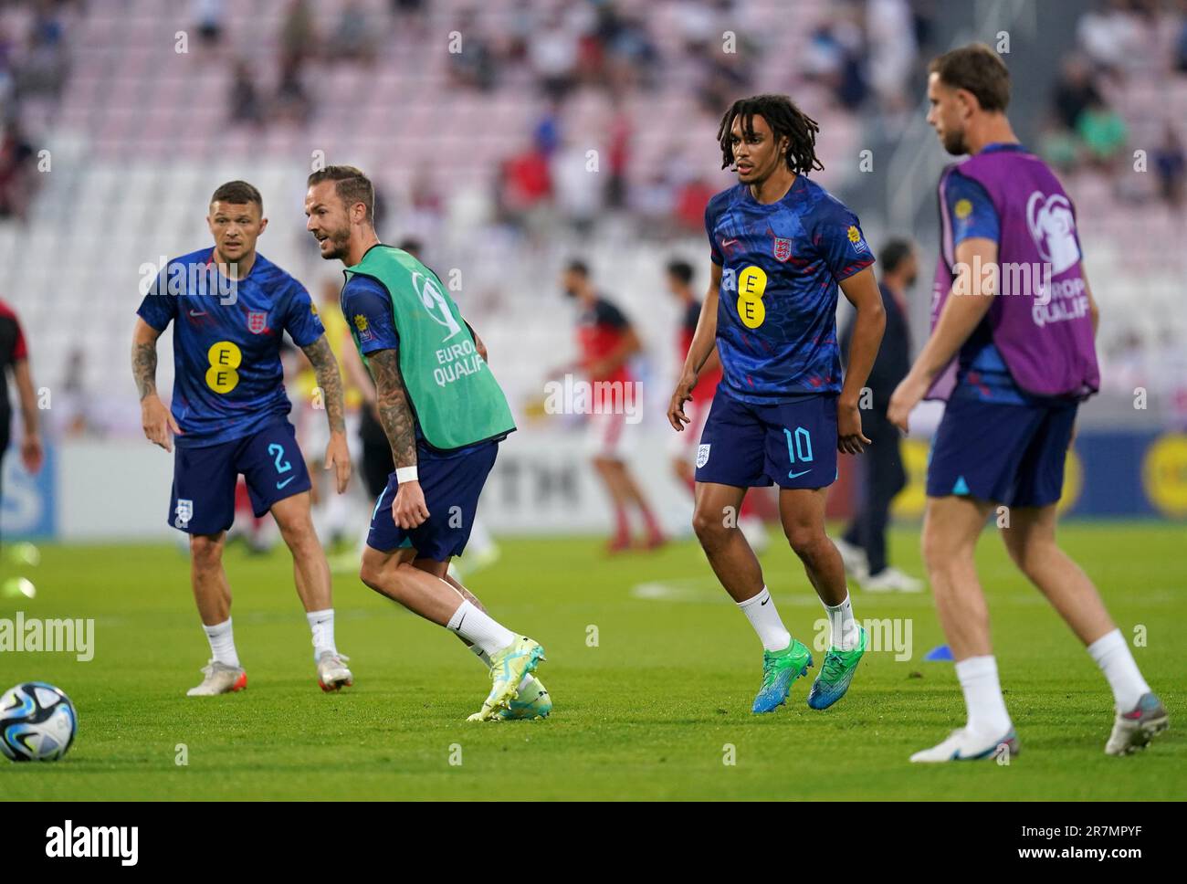 England's Kieran Trippier (second left) and Trent Alexander-Arnold ...