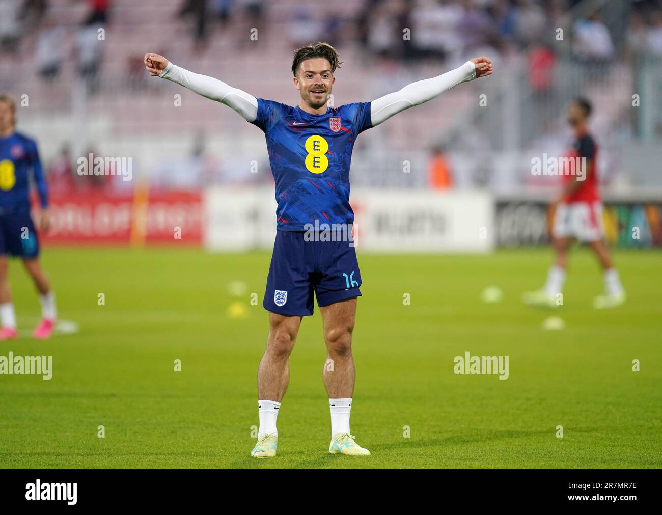 England's Jack Grealish warming up before the UEFA Euro 2024 Qualifying ...