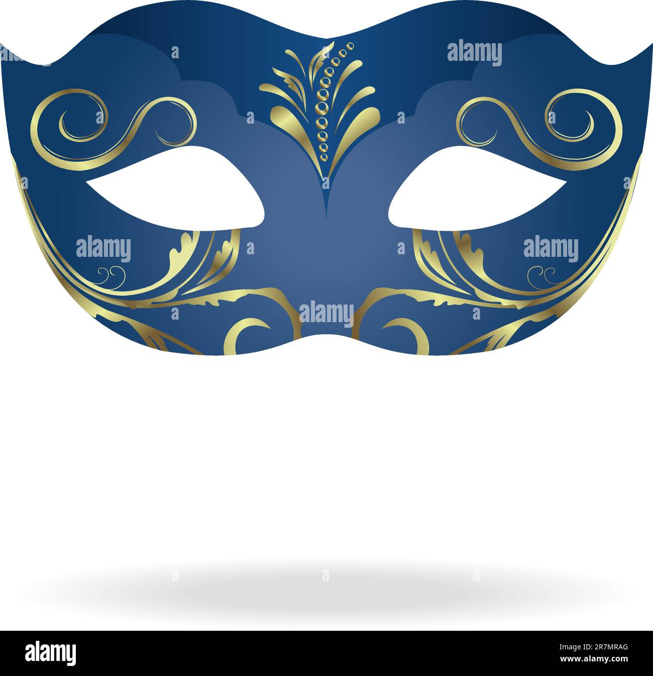 Illustration of realistic carnival or theater mask isolated on white ...