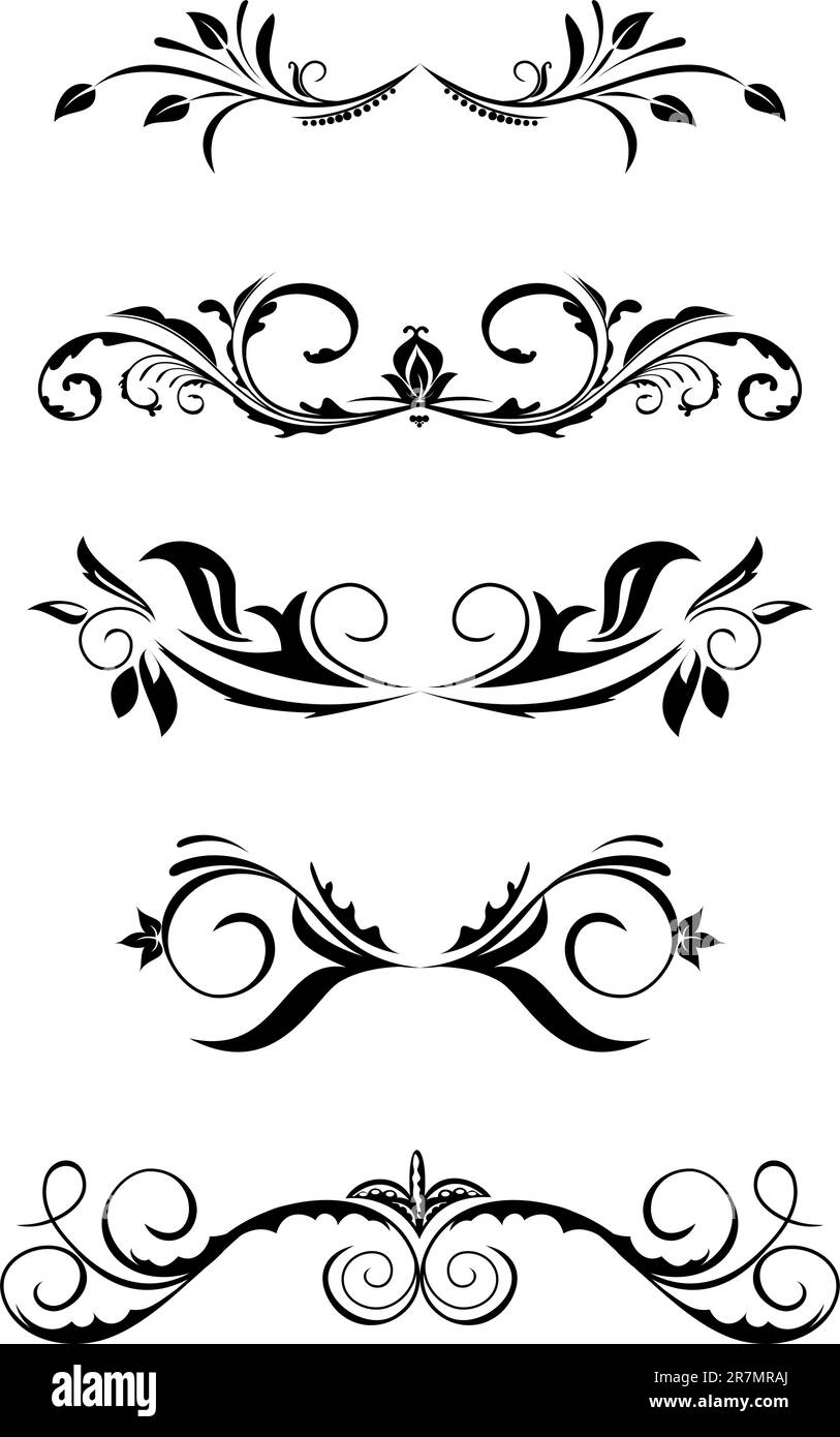 Illustration vintage borders, design elements - vector Stock Vector ...
