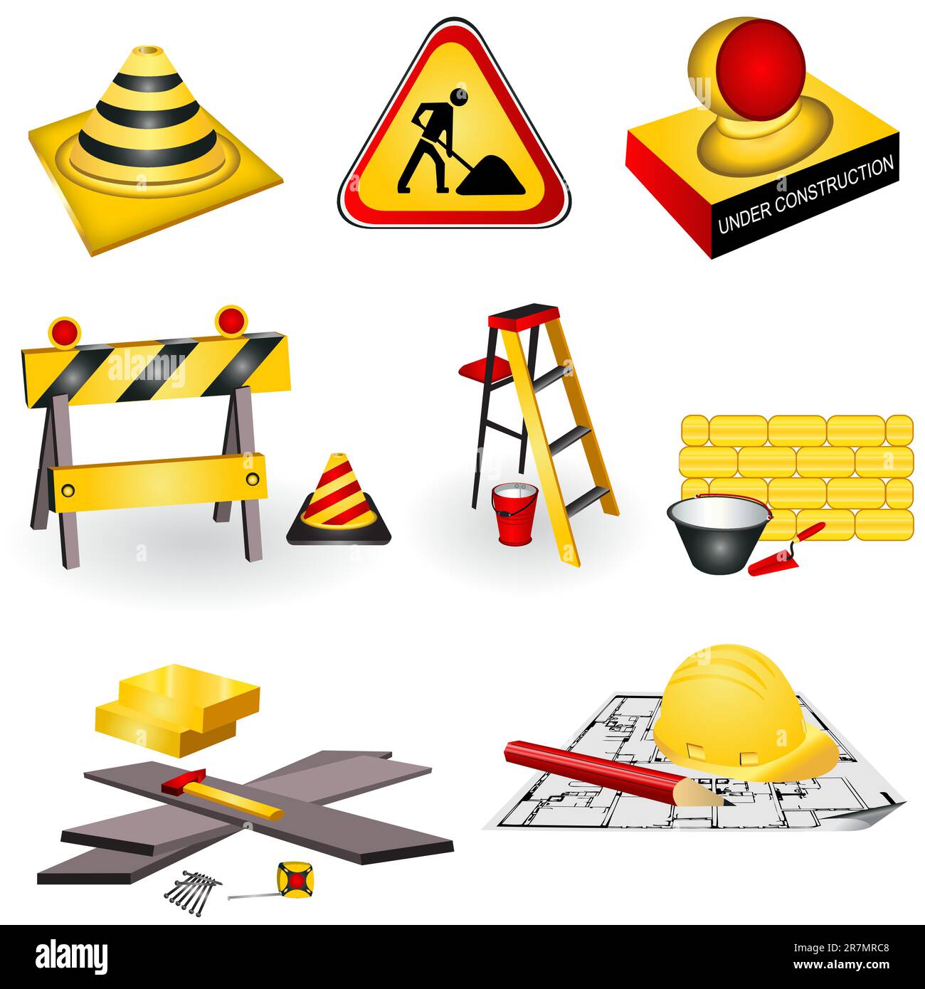A collection of six different construction icons - part 1 Stock Vector ...