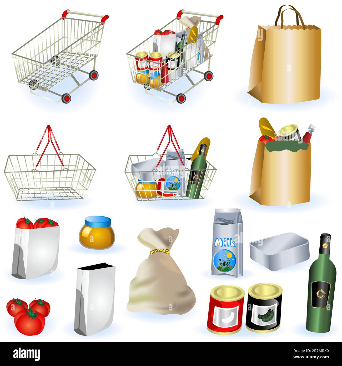 A collection of supermarket icons - part 1 Stock Vector Image & Art - Alamy