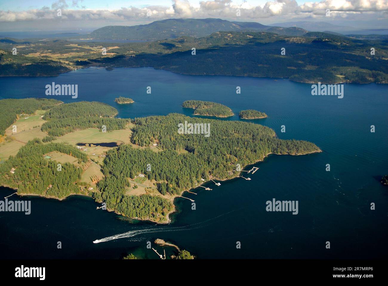Aerial image of Orcas Island, San Juans Islands, WA, USA Stock Photo ...