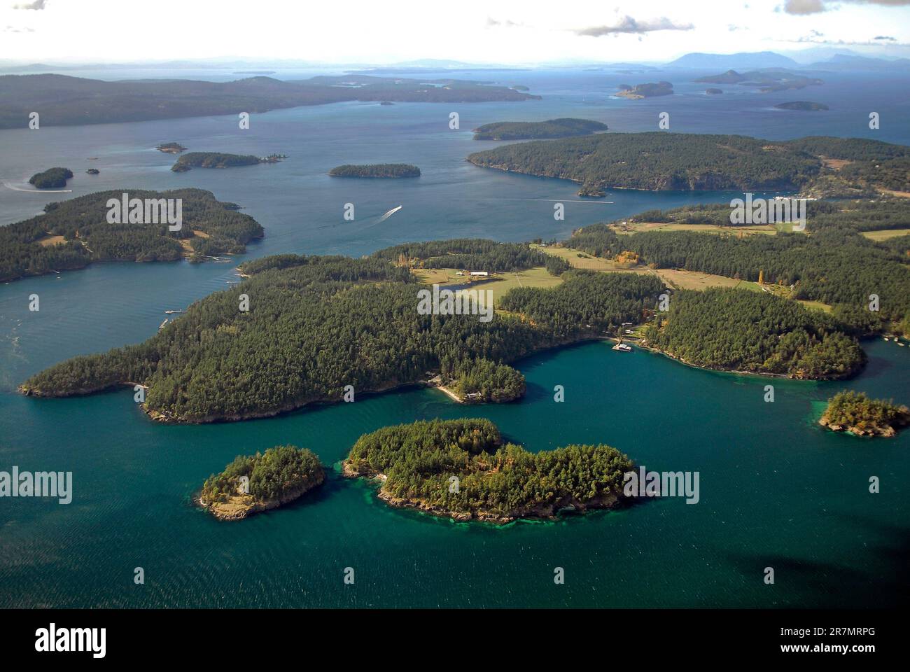 Aerial image of Orcas Island, San Juans Islands, WA, USA Stock Photo ...