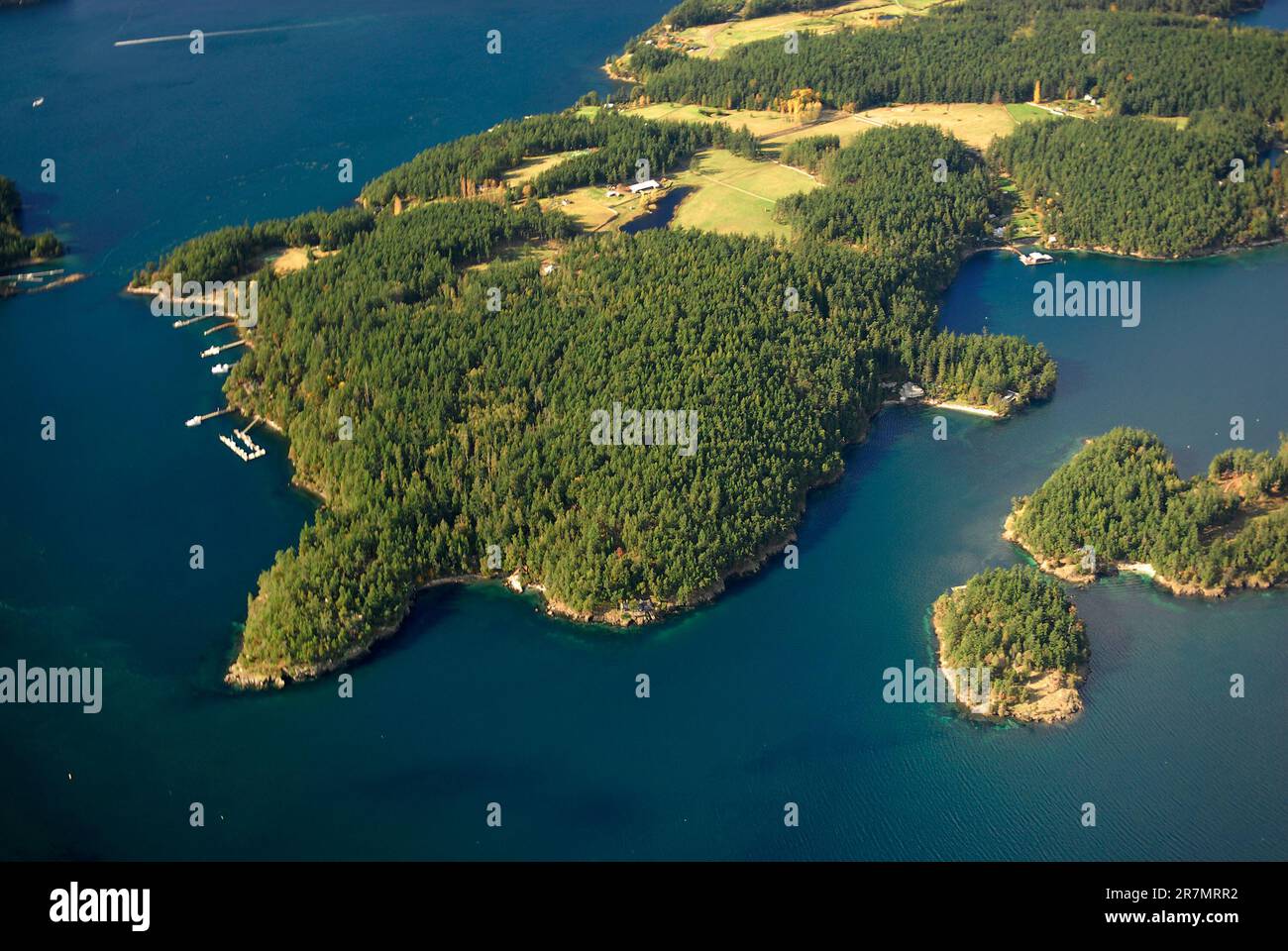 Aerial image of Orcas Island, San Juans Islands, WA, USA Stock Photo ...