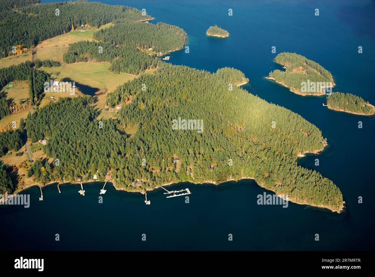 Aerial image of Orcas Island, San Juans Islands, WA, USA Stock Photo ...