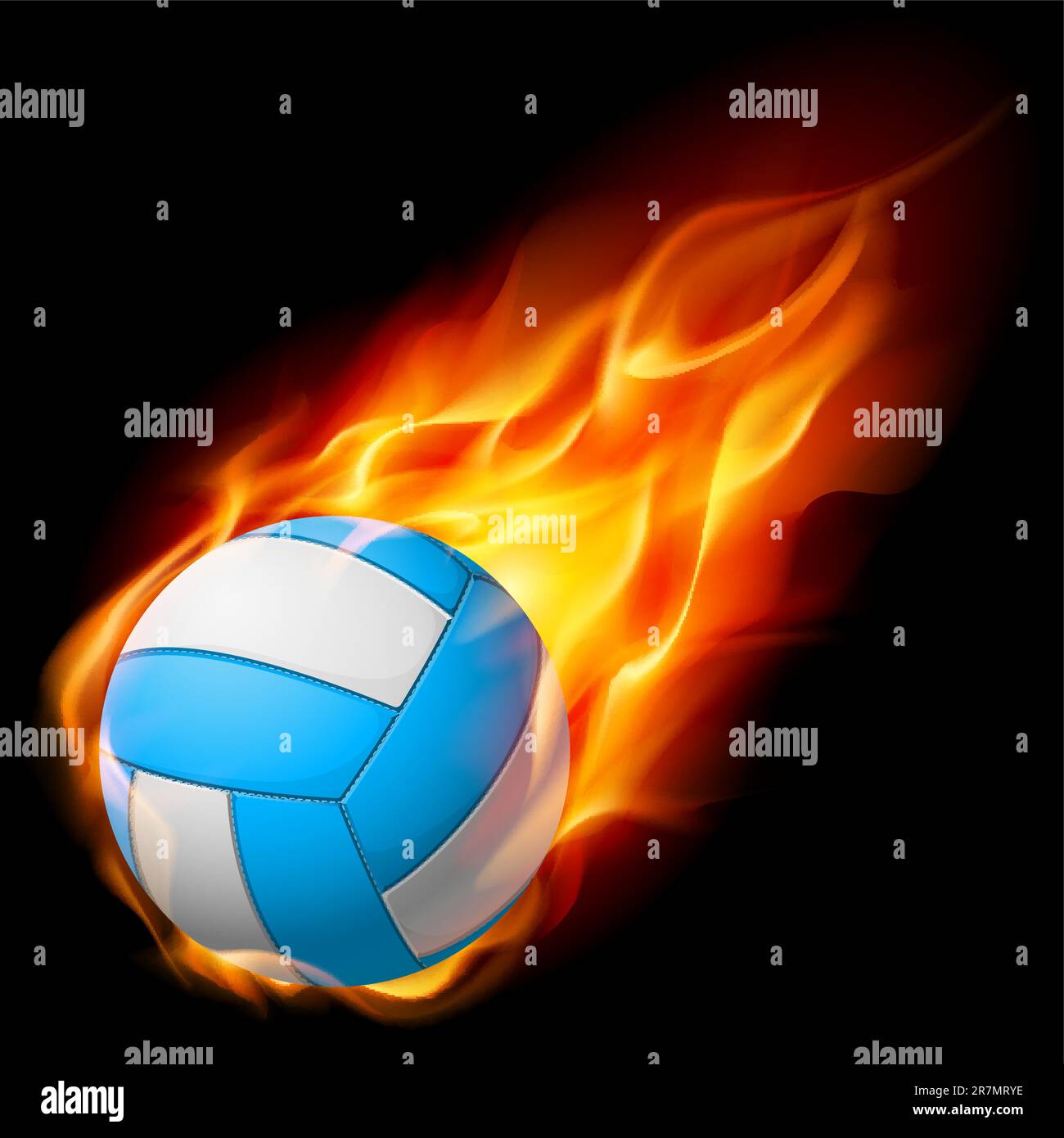Realistic Fire volleyball. Illustration on white background Stock ...