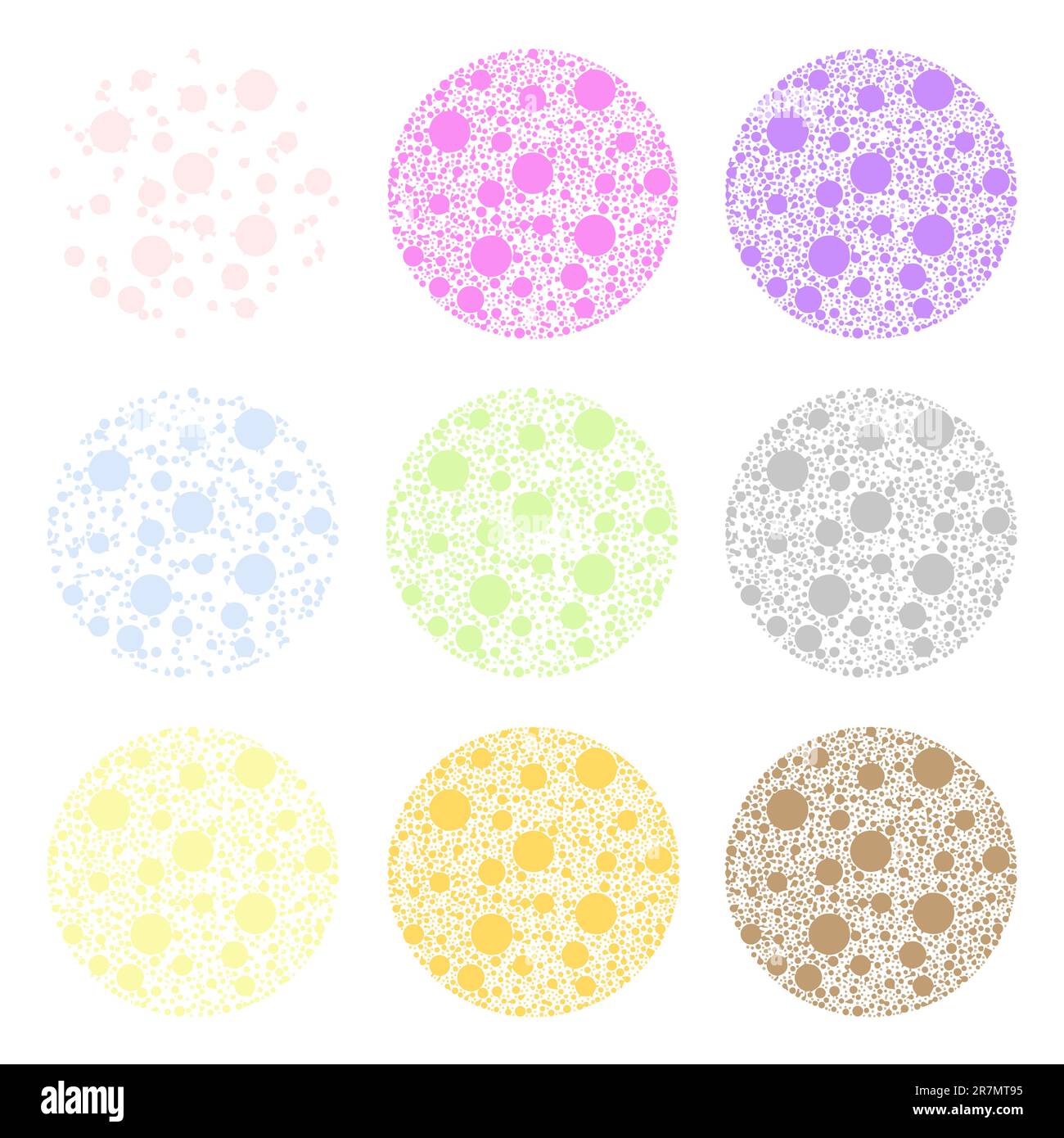 Different color polka dots collection on white background Stock Vector ...