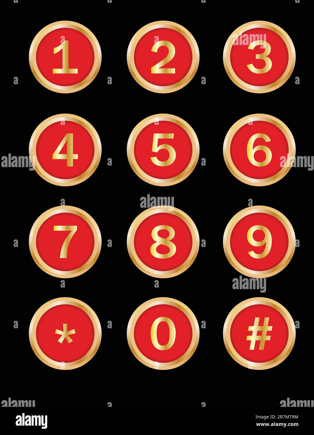 Buttons with numbers - vector Stock Vector Image & Art - Alamy