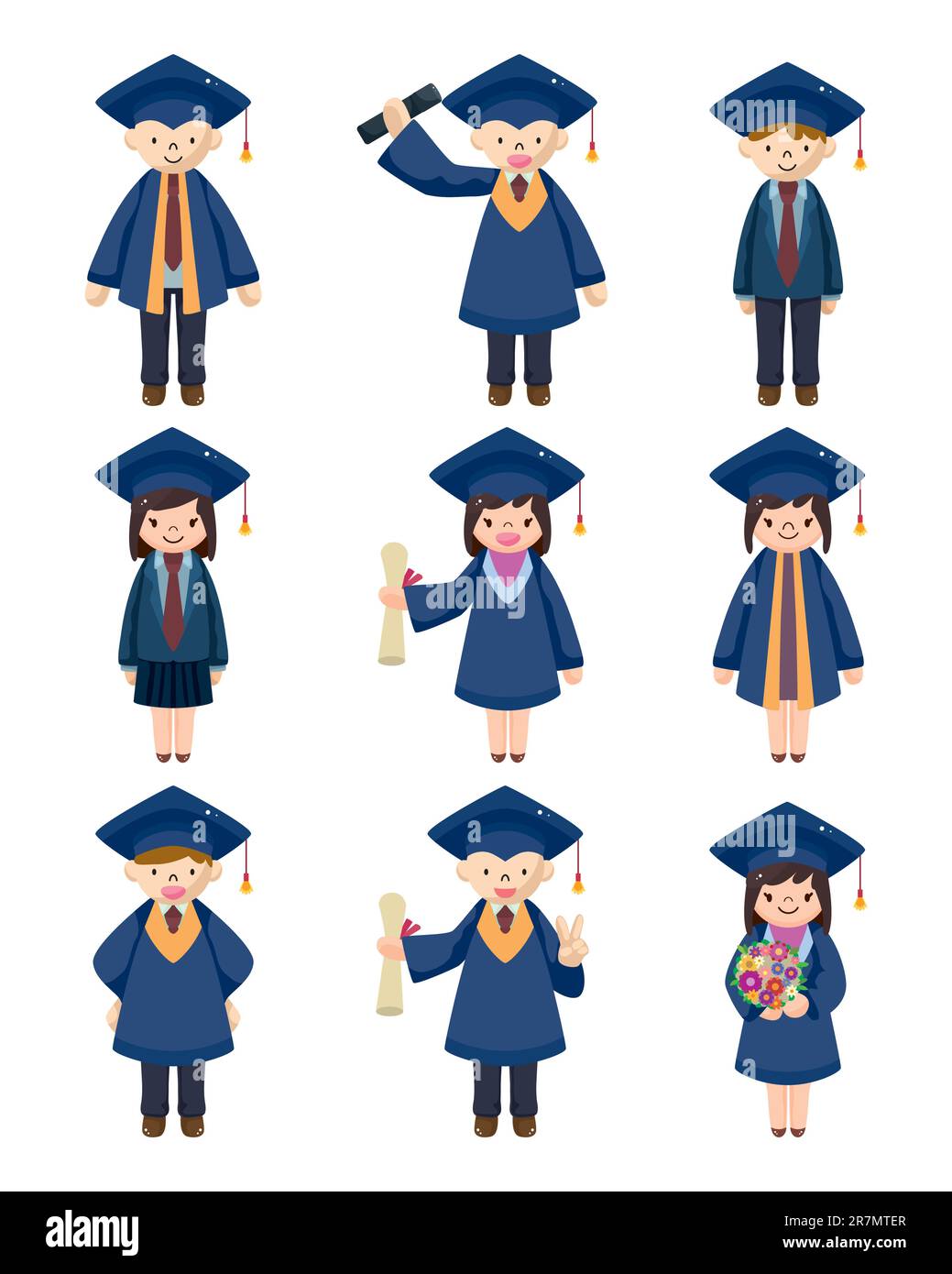 Cartoon Graduate students icons set Stock Vector Image & Art - Alamy Cartoon Graduate students icons set Stock Vector Image & Art - Alamy