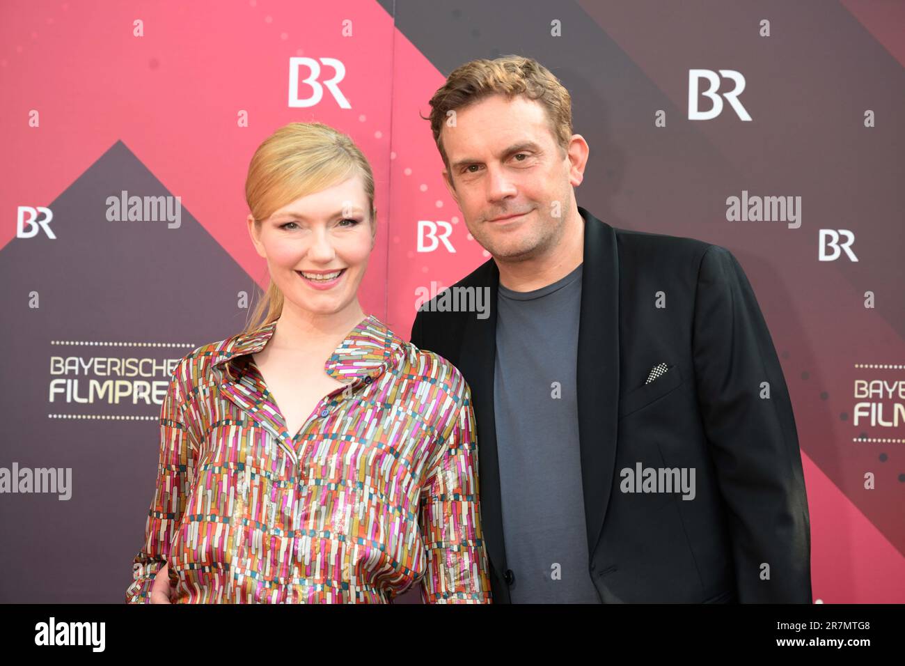 Munich, Germany. 16th June, 2023. Actor Sebastian Bezzel and his wife ...