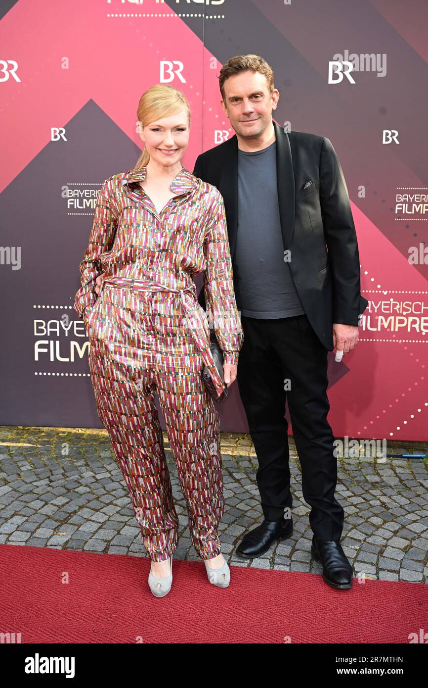 Munich, Germany. 16th June, 2023. Actor Sebastian Bezzel and his wife ...