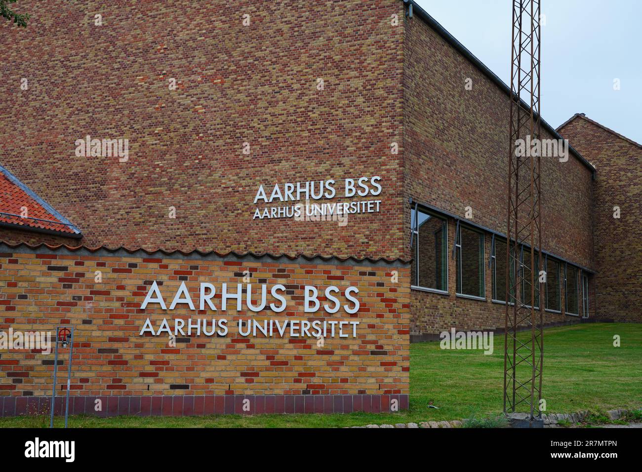 AARHUS, DENMARK -25 AUG 2022- View of the campus of the Aarhus University (AU), the second ...