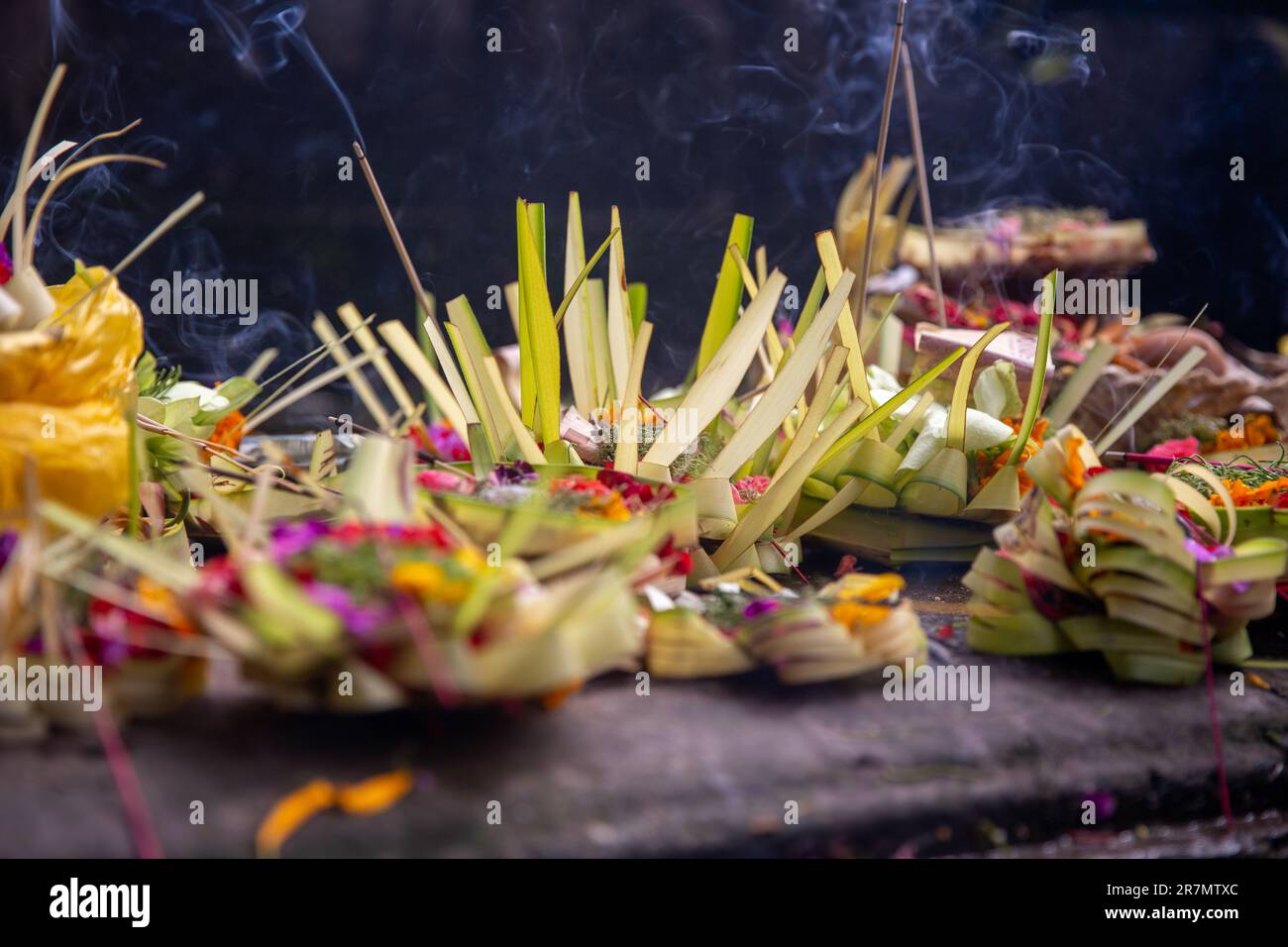 Traditional Balinese Offerings that is set every morning Stock Photo ...