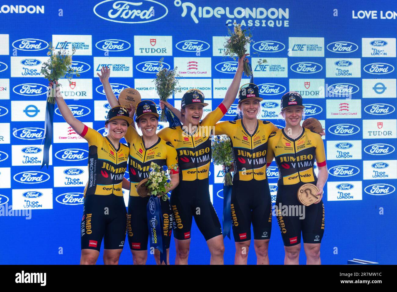 Team Jumbo Visma celebrating winning Best Team at the Classique UCI ...