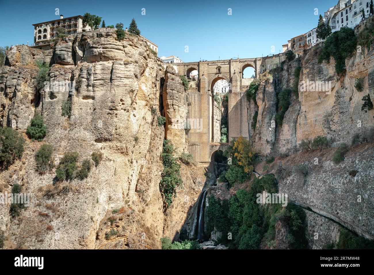 Puente Nuevo Bridge Landscape at Ronda, Andalucía, Spain Stock Photo ...