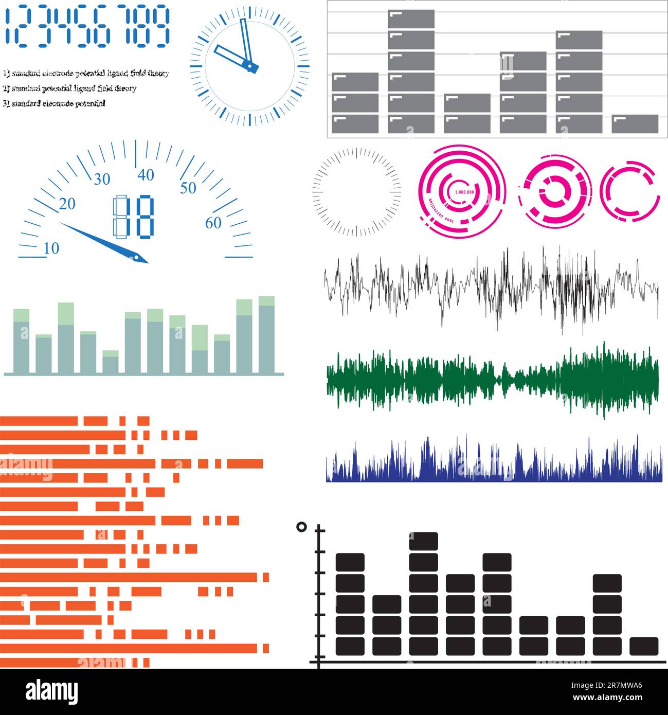 Set of vector elements for design - equalizers, arrows, scales Stock ...