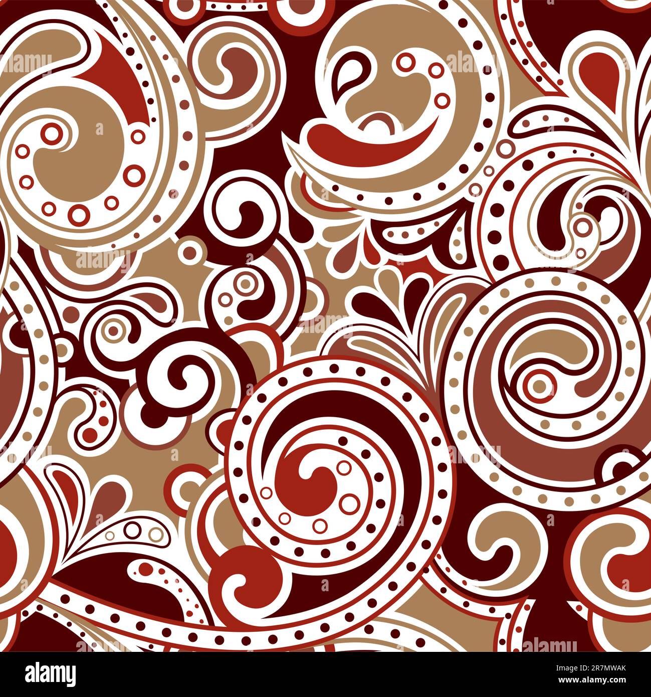 Illustration of retro scroll pattern, made as seamless, easy to repeat ...