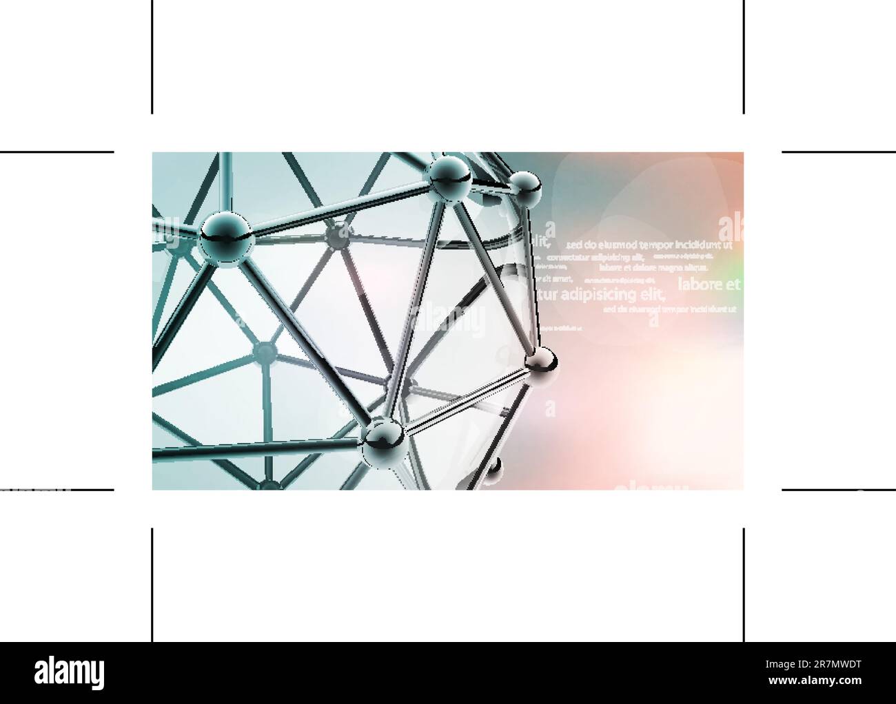 scientific 3D model of the molecule an atom of metal and glass Stock ...