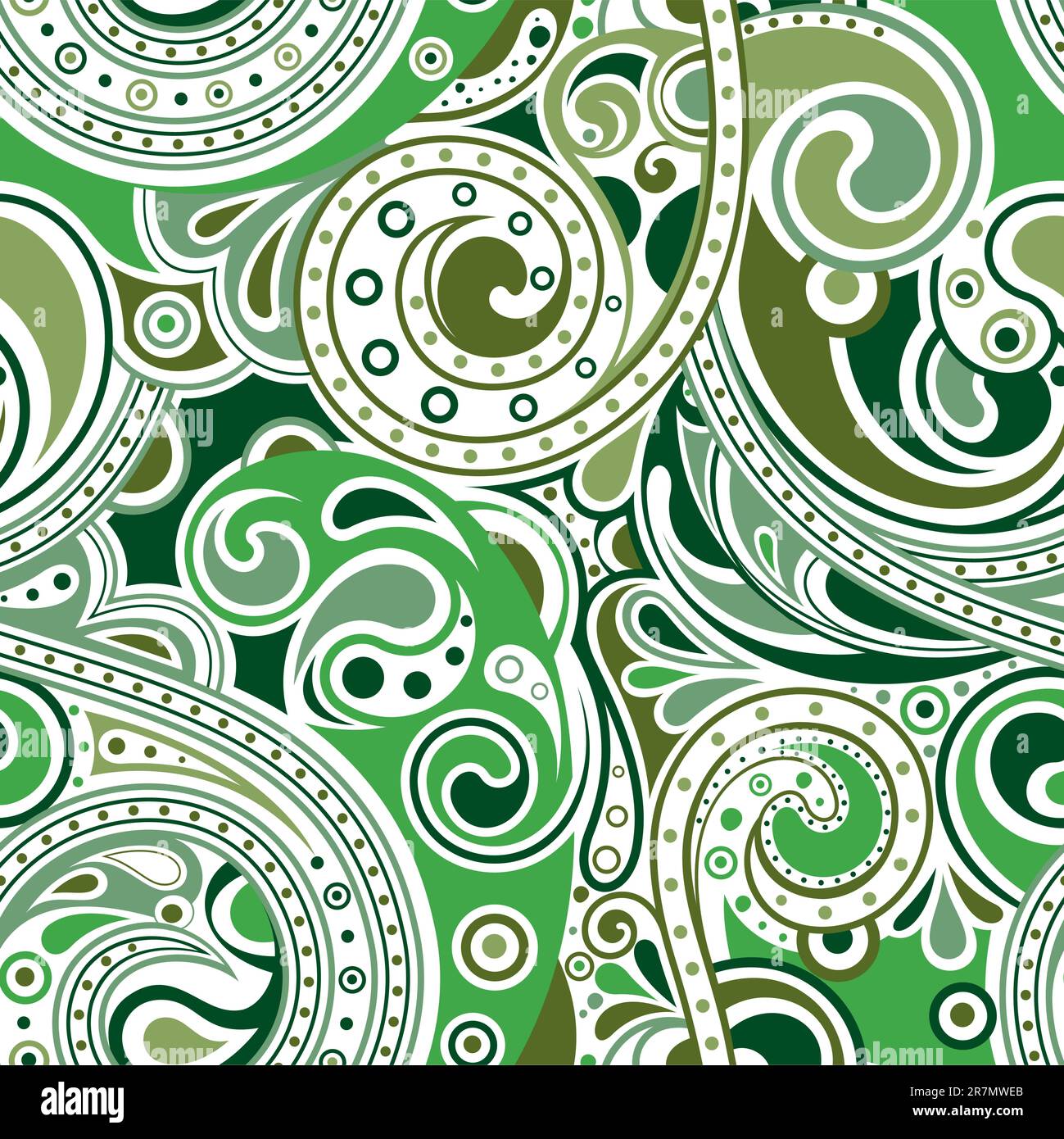 Illustration of retro scroll pattern, made as seamless, easy to repeat ...