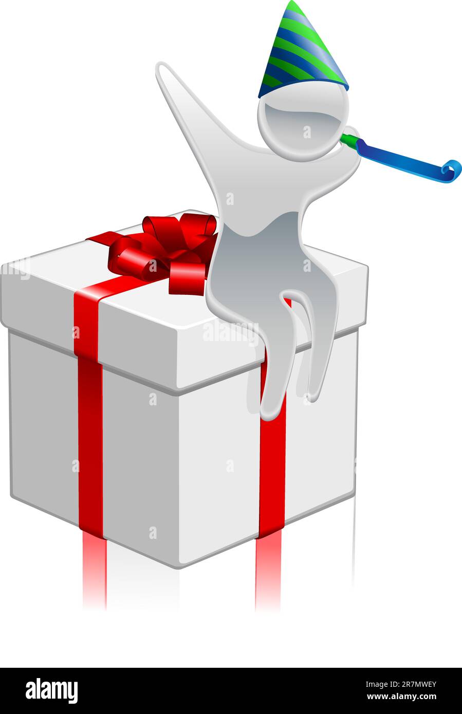 Metallic cartoon mascot character party gift concept Stock Vector Image ...