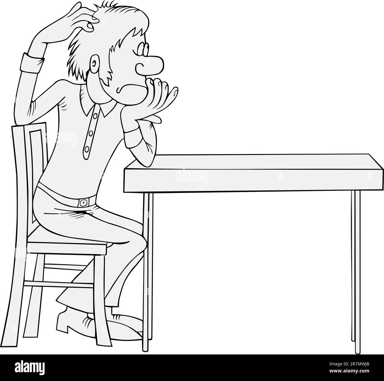 Thinking about something else Stock Vector Images - Alamy