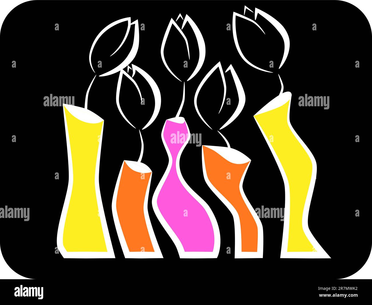 Tulips leaf in vase Stock Vector Images - Alamy