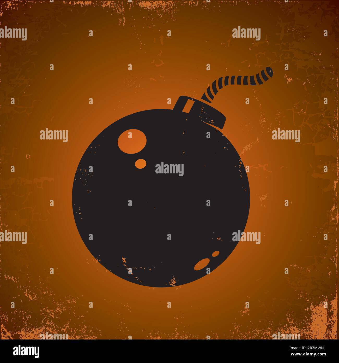 Illustration of grunge style bomb on the dark background Stock Vector ...