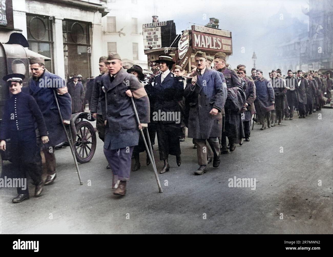Red Cross section of Victory Day Parade, London, England, UK, American ...