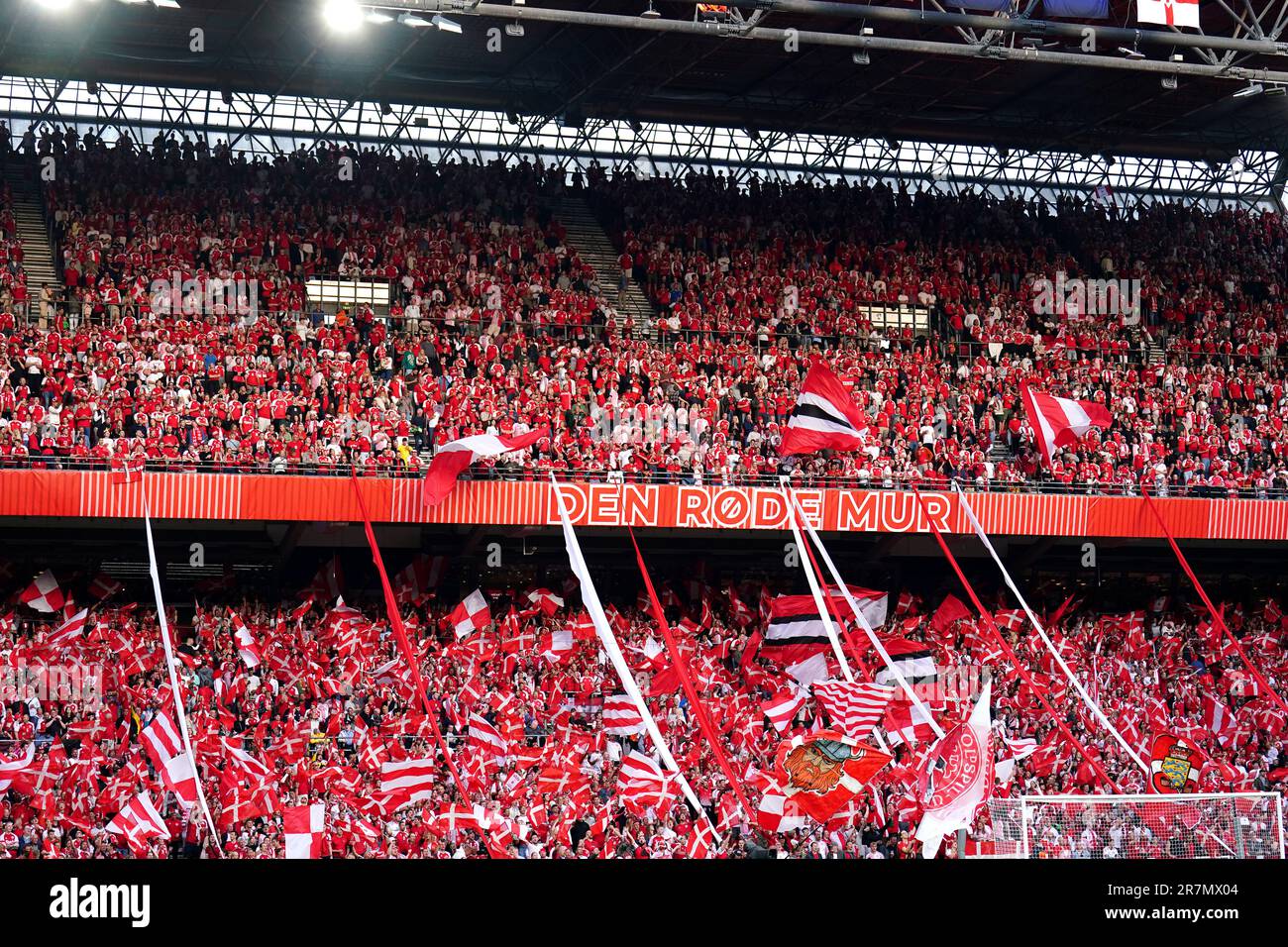 Denmark fans in the stands during the UEFA Euro 2024 Qualifying Group H ...