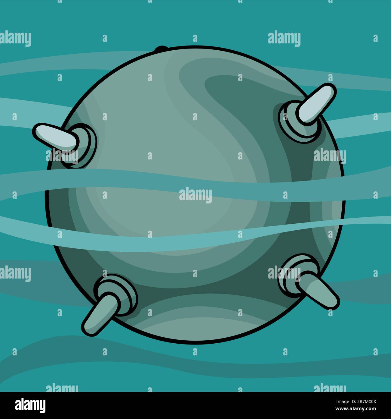 Naval Mine In The Sea Stock Vector Image And Art Alamy