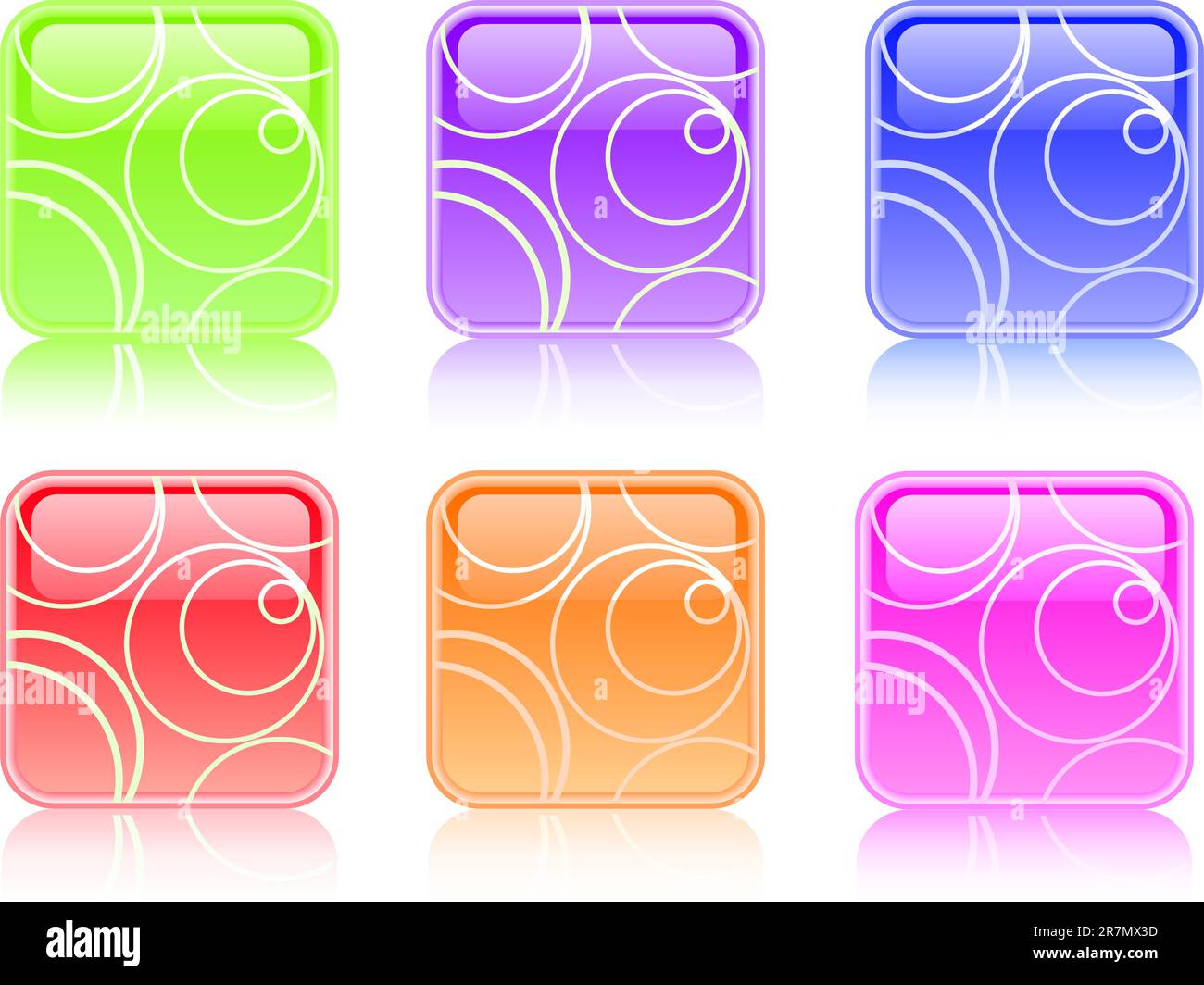 shiny button icon set with circle pattern isolated on white background ...