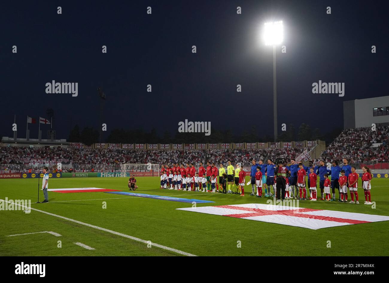 Malta and England players line up before the UEFA Euro 2024 Qualifying ...