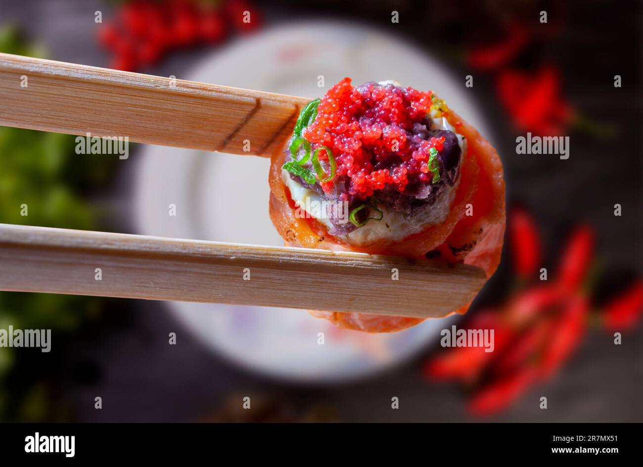 Sushi on a stick, traditional Japanese food Stock Photo - Alamy
