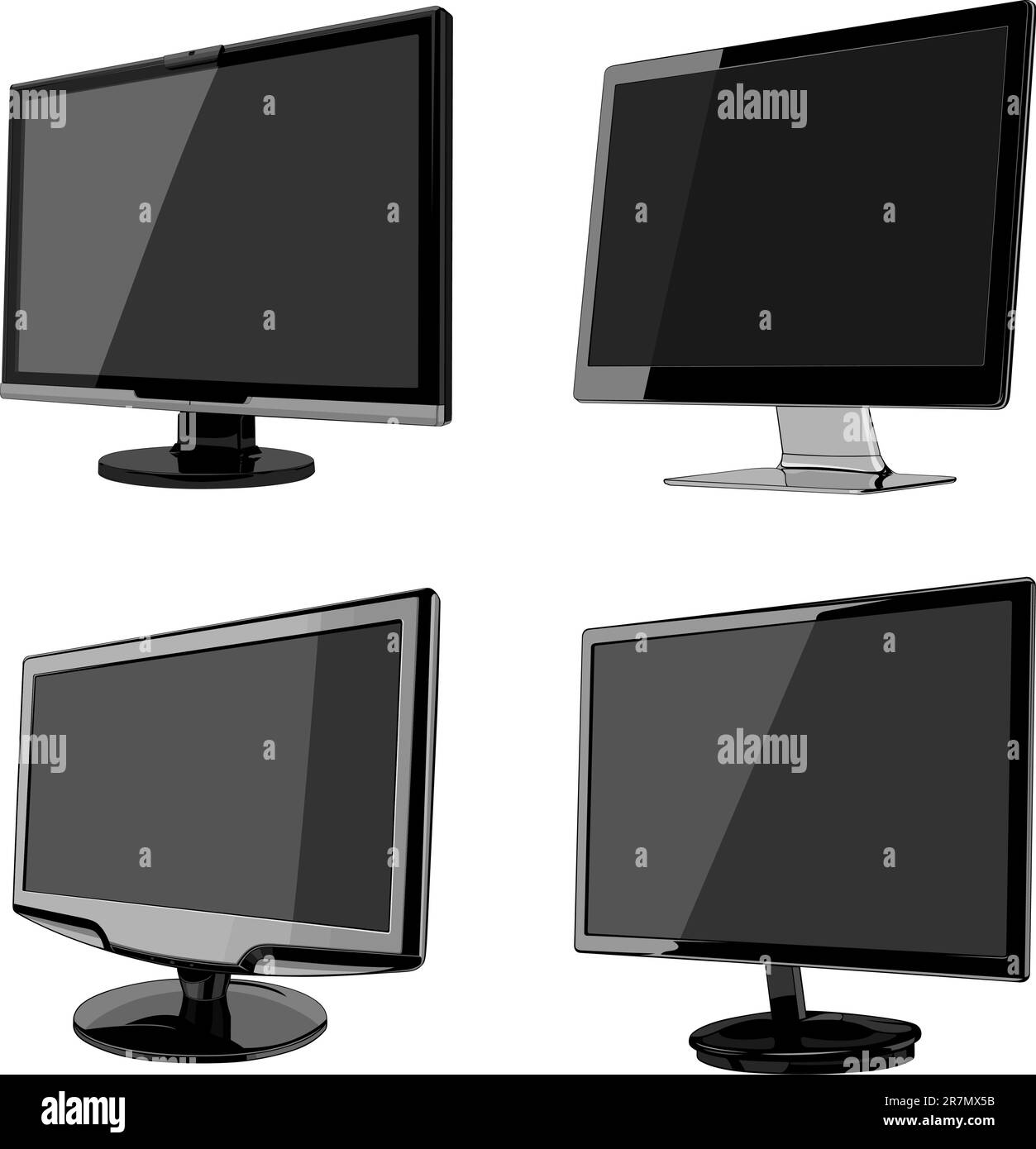Monitors isolated on white Stock Vector Image & Art - Alamy