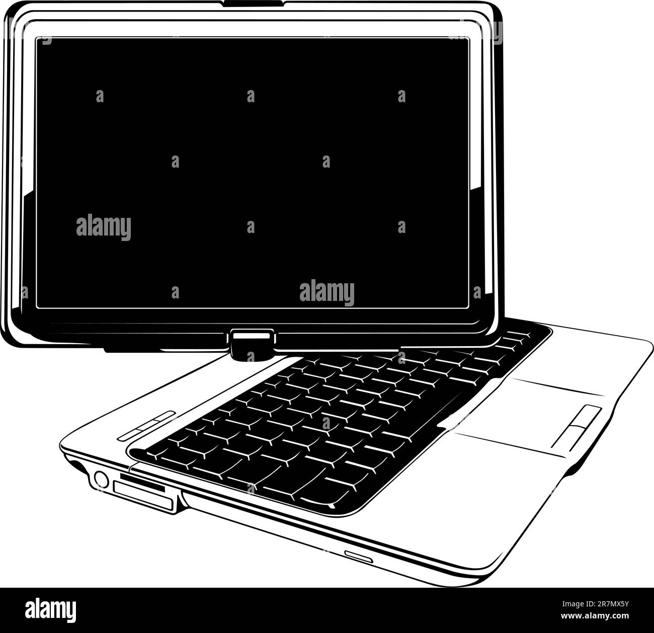 Modern laptop with rotating touch screen isolated on white Stock Vector ...
