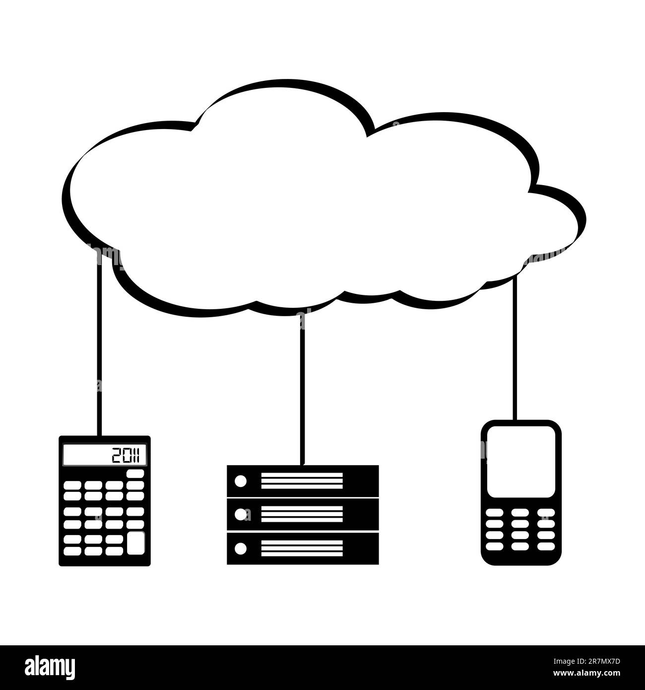 illustration of communication symbols on isolated background Stock ...