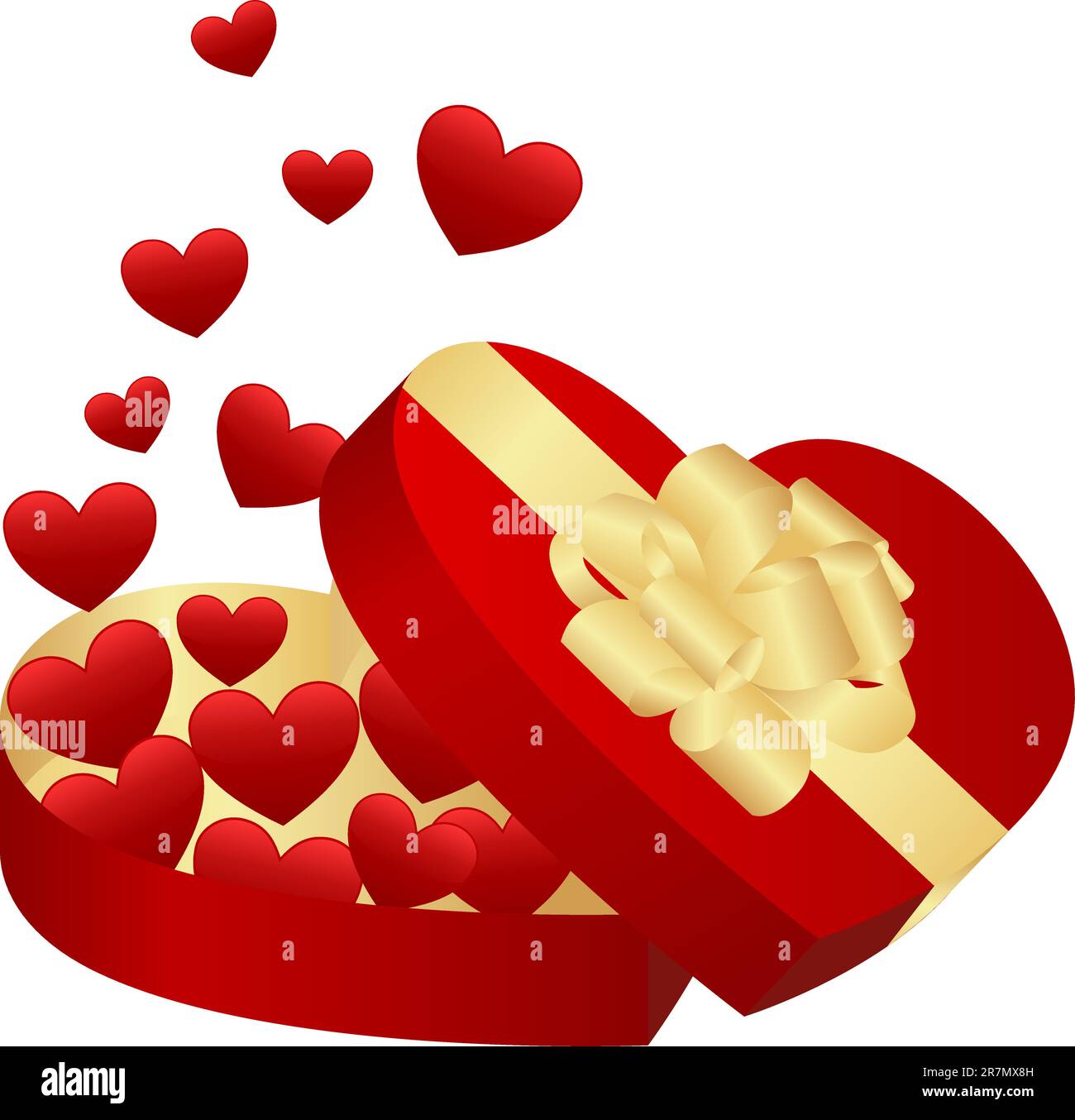 Heart box on red background. Vector illustration Stock Vector Image ...