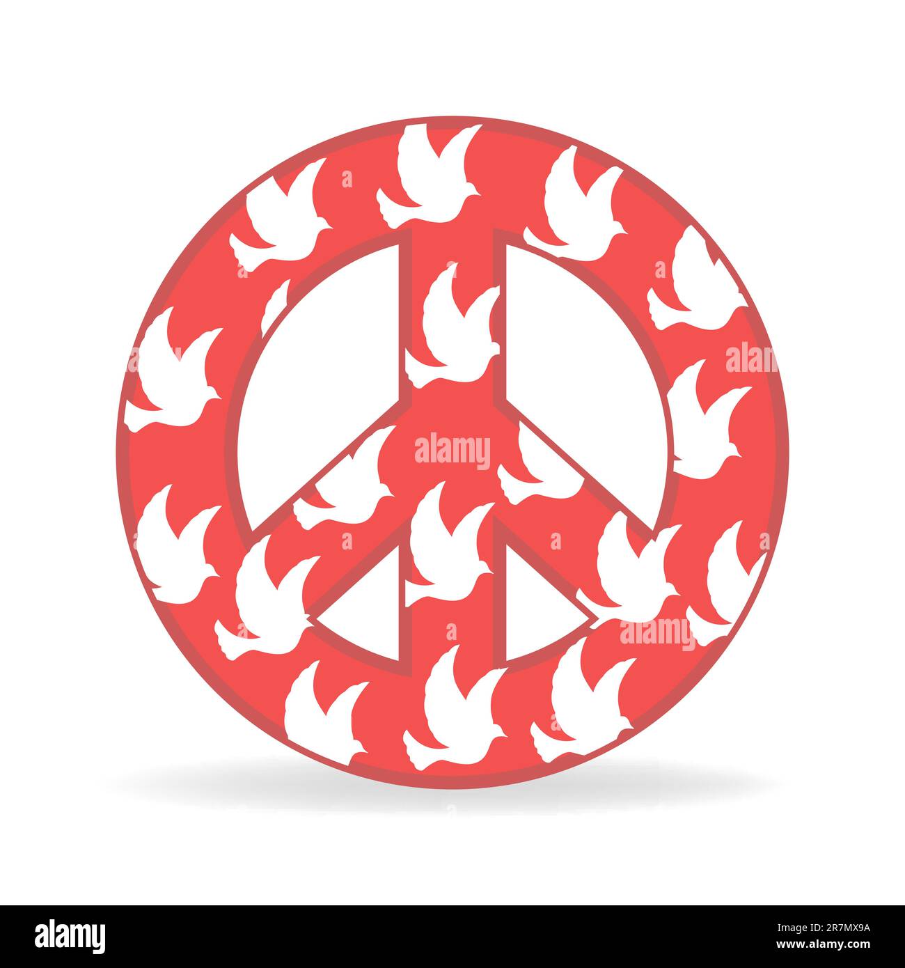 illustration of sign of peace with bird on white background Stock ...