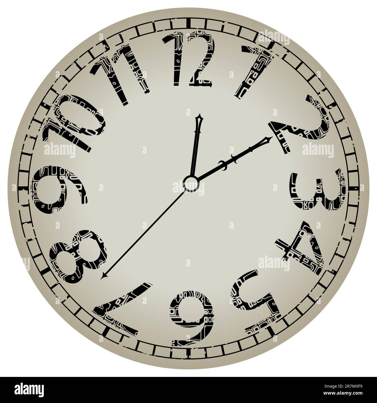 abstract clock against white background, vector art illustration Stock ...