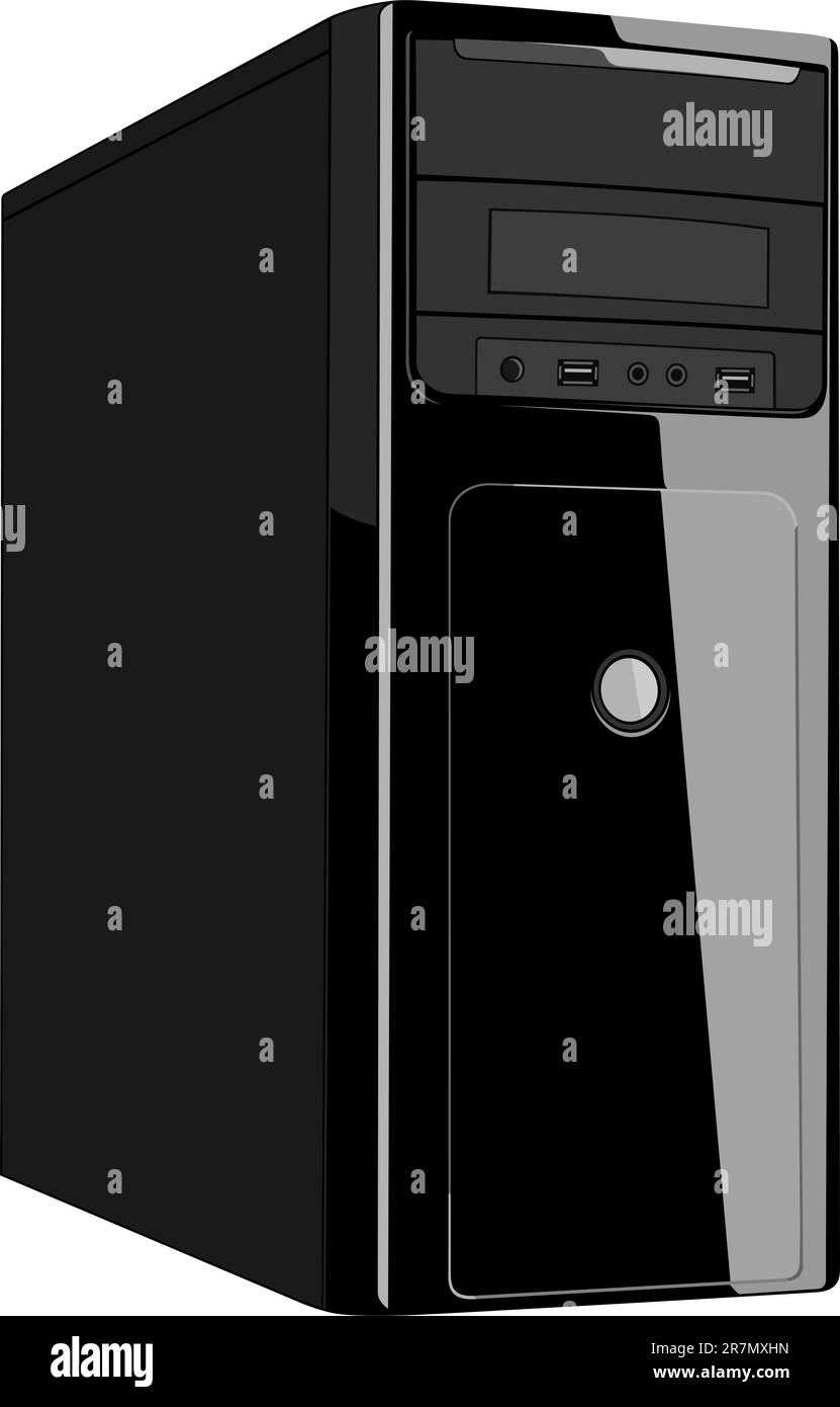 Computer case isolated on white background Stock Vector Image & Art - Alamy