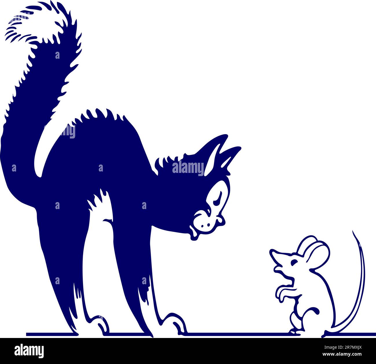 Cat and mouse looking at each other on white Stock Vector Image & Art - Alamy