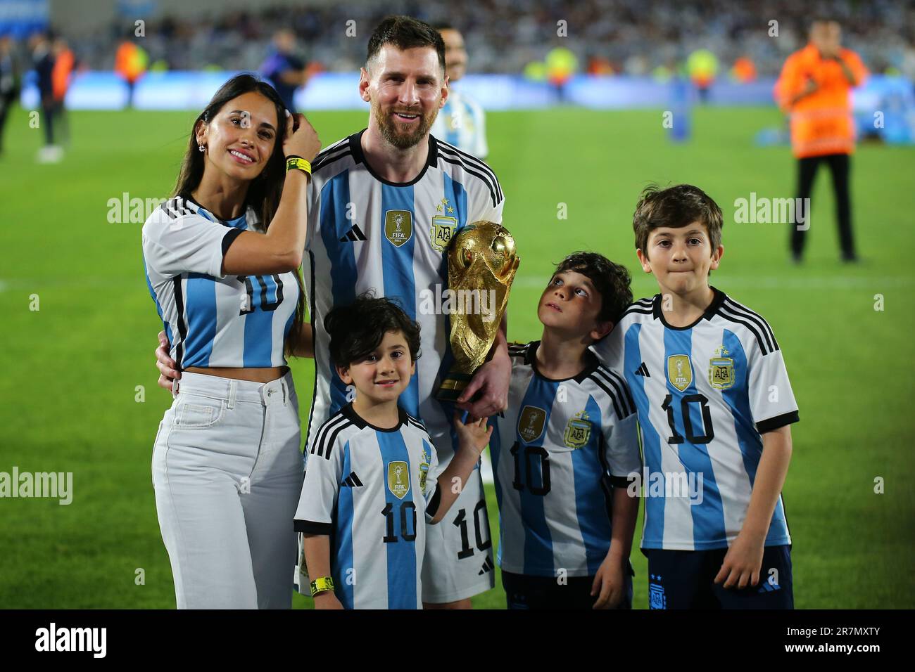Lionel Messi World Champion And His Family Stock Photo Alamy