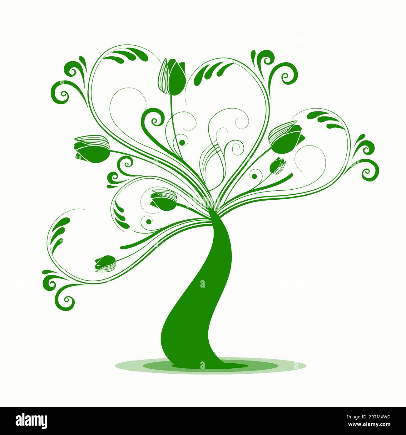 Beautiful abstract art tree on white background Stock Vector Image ...