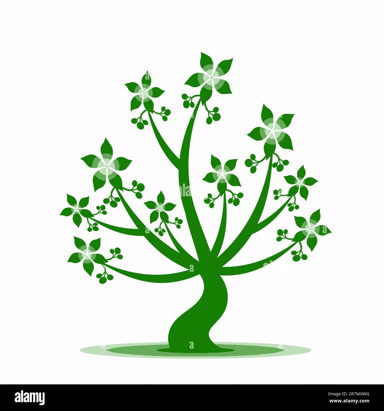 Beautiful art tree isolated on white background Stock Vector Image ...