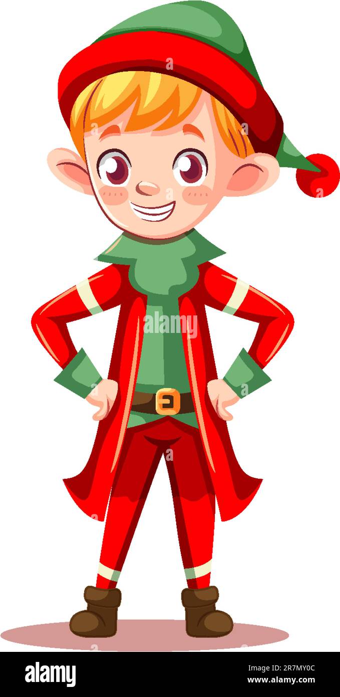 Adorable Christmas Elf Cartoon Character illustration Stock Vector ...