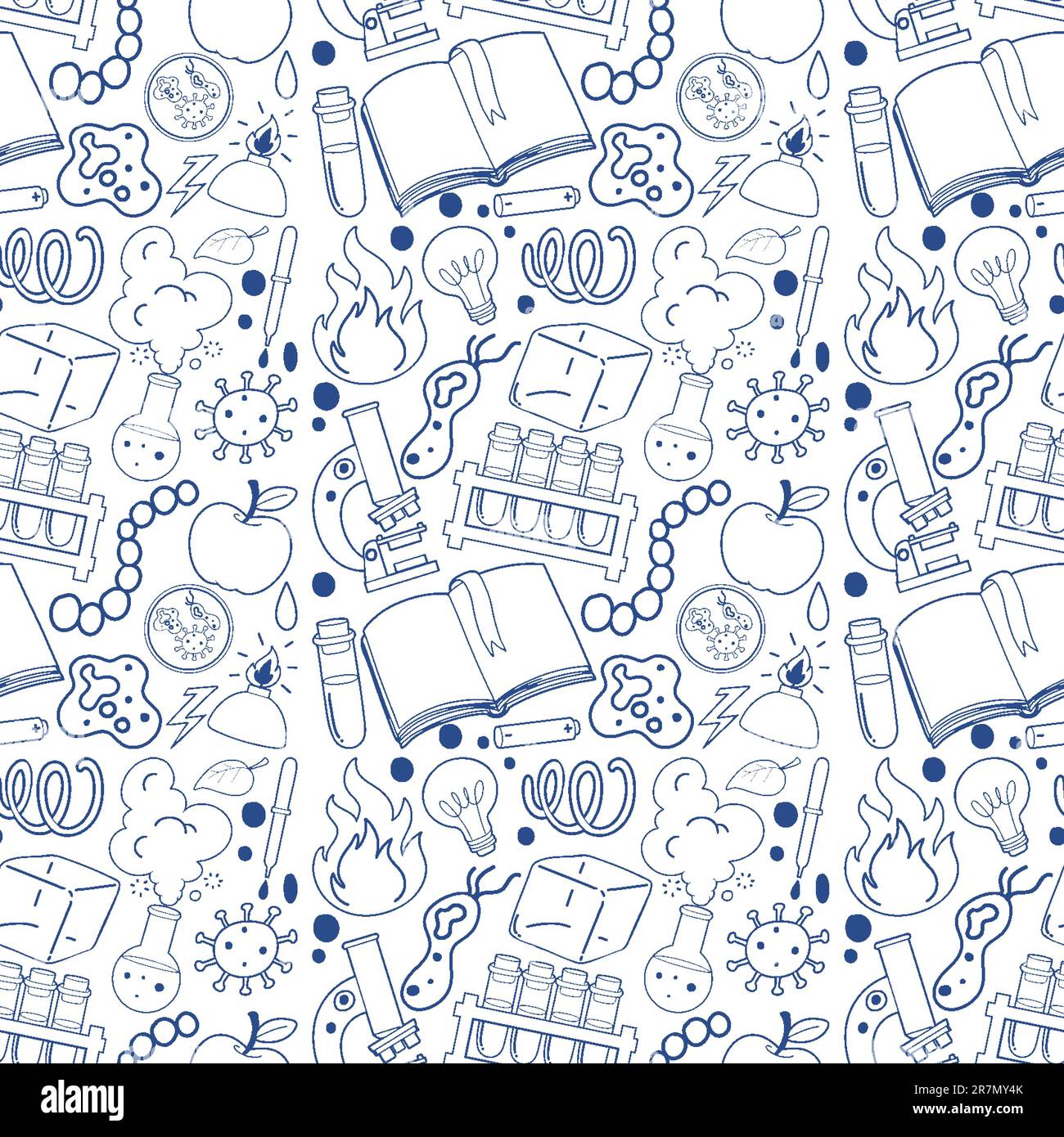 Science Objects And Icons Seamless Pattern Illustration Stock Vector Image And Art Alamy