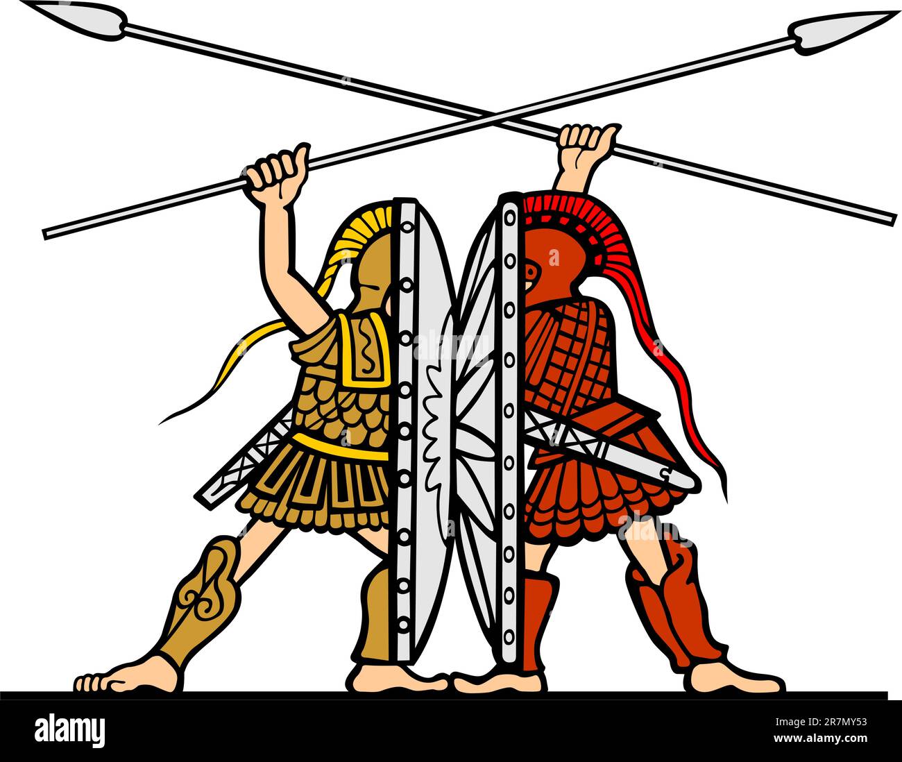 Vector ancient fight with sarrissas on white Stock Vector Image & Art ...