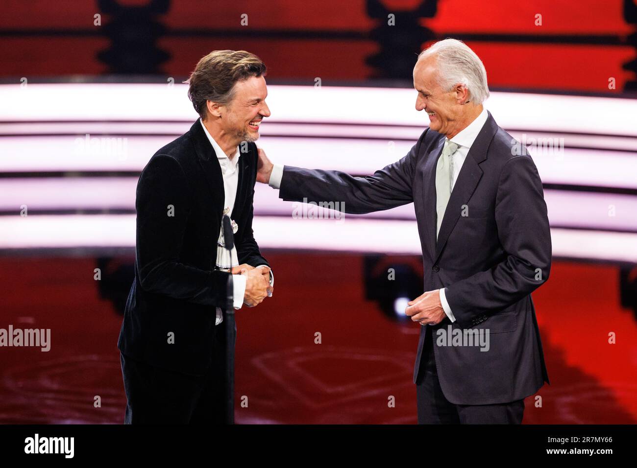 Munich, Germany. 16th June, 2023. Peter Kemmer (r), former teacher of ...